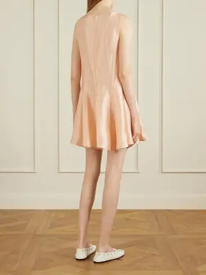 Khaite Mags Paneled Satin-twill Mini Dress - Orange