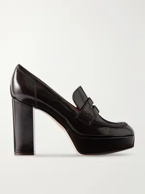 GIANVITO ROSSI Hadden Nuit 70 Leather Platform Pumps