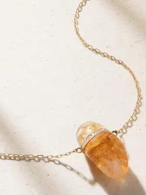Jia Jia 14-karat Citrine And Diamond Pendant Necklace