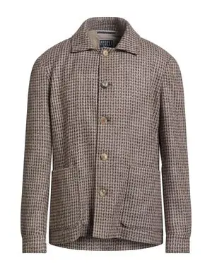 Fedeli Wool, Alpaca Wool, And Nylon Houndstooth Overshirt