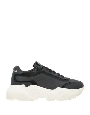Dolce & Gabbana Calfskin And Textile Fiber Chunky Sneakers - Black