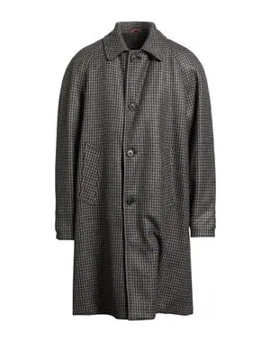 PALTO' Single-breasted Houndstooth Flannel Coat - Grey