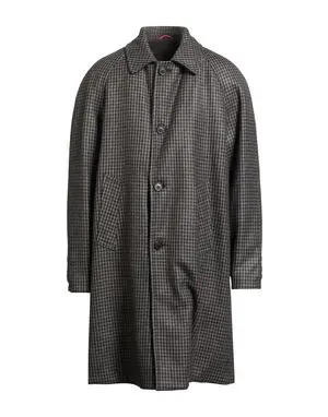 PALTO' Single-breasted Houndstooth Flannel Coat - Grey