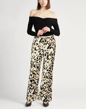 FORTE_FORTE Printed Velvet Viscose Polyester Palazzo Pants - White
