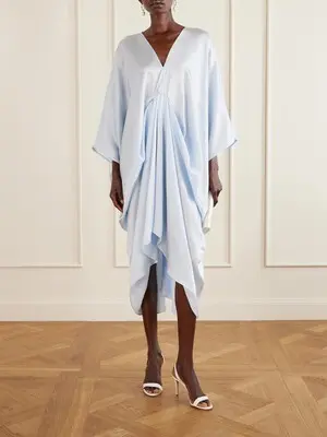Camilla Draped Silk-satin Kaftan
