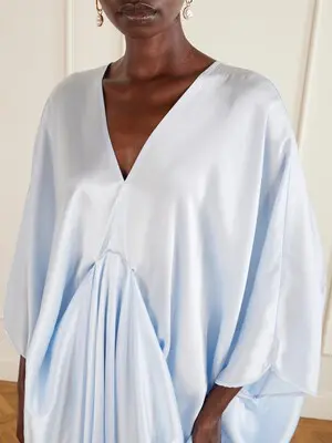 Camilla Draped Silk-satin Kaftan