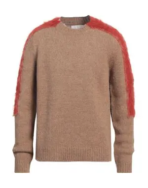 JIL SANDER Sweater Alpaca Wool Blend Two-tone Knit - Beige
