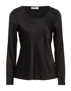 MANILA GRACE Satin Long Sleeve Top
