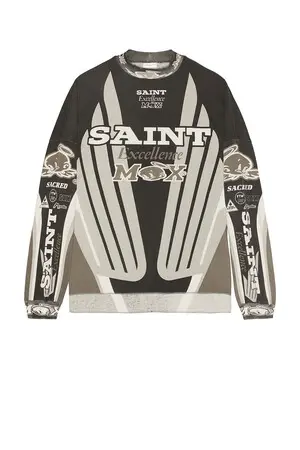 SAINT MXXXXXX Long Sleeve Graphic Tee - Black