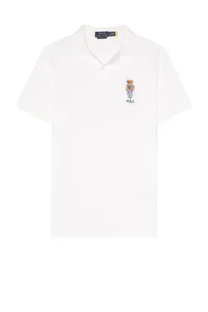 Polo Ralph Lauren Short Sleeve Basic Mesh Novelty Summer Bear Polo In White