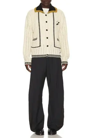 Andersson Bell Twisted Seam Stripe Wide Leg Trousers