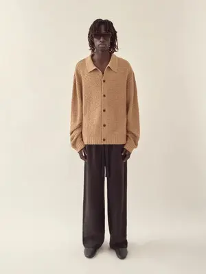 Commas Hazelnut Textured Knit Cardigan - Brown
