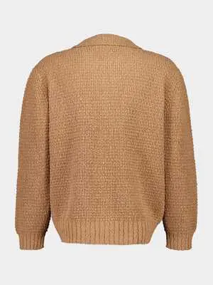 Commas Hazelnut Textured Knit Cardigan - Brown