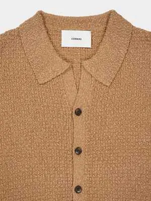 Commas Hazelnut Textured Knit Cardigan - Brown