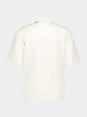 Commas Shell Embroidered Camp Collar Shirt - White