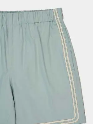 Commas Light Braided Contrast Trim Cotton Shorts - Blue