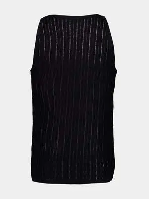 Commas Pointelle Knit Tank - Black
