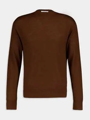 Commas Merino Wool Crew Neck Jumper - Brown