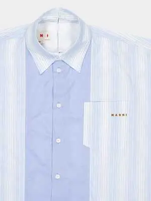 Marni Striped Panel Shirt - Blue