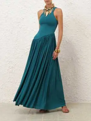 Zimmermann Luna Asymmetric Maxi Dress - Blue