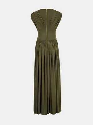 Zimmermann Luna Pleated Maxi Dress - Green