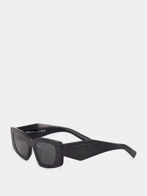 Prada Rectangular Acetate Sunglasses - Black