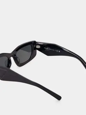 Prada Rectangular Acetate Sunglasses - Black