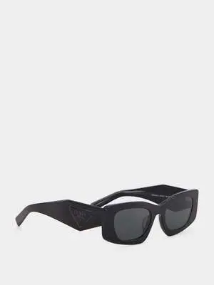 Prada Rectangular Acetate Sunglasses - Black