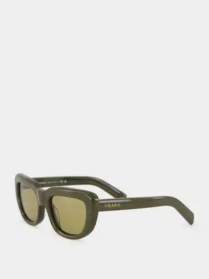 Prada Laurel Rectangular Sunglasses - Green