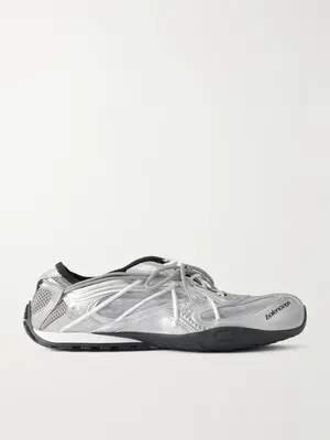 Balenciaga Radar Rubber-trimmed Slip-on Sneakers - Silver