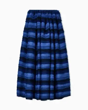 Giorgio Armani Long Silk Skirt With Ruffles