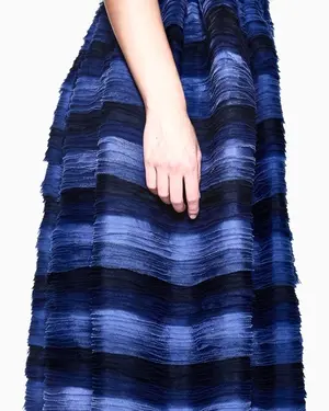 Giorgio Armani Long Silk Skirt With Ruffles