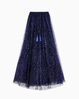Giorgio Armani Long Tulle Skirt With Rhinestones - Patterned