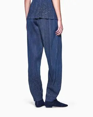 Giorgio Armani Pleated Jersey Trousers With Rhinestones
