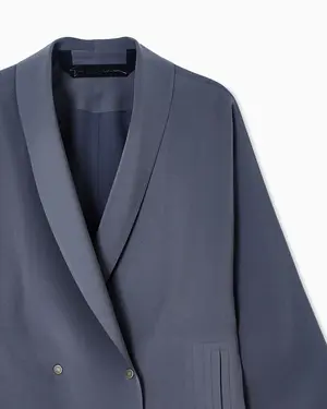 Giorgio Armani Double-breasted Pea Coat In Technical Cady
