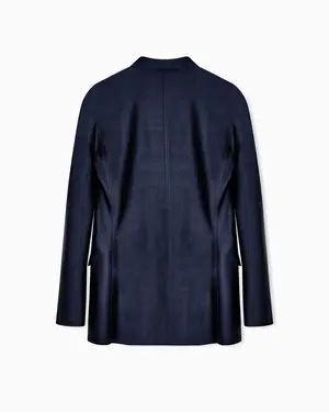 Giorgio Armani Double-breasted Jacket In Scuba Jersey