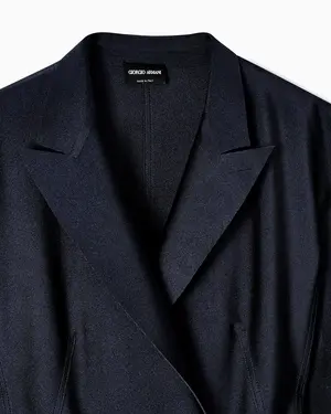 Giorgio Armani Double-breasted Jacket In Scuba Jersey