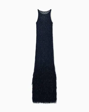 Giorgio Armani Long Knit Dress With Sequins