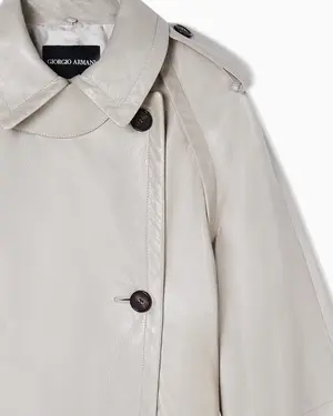 Giorgio Armani Cropped Nappa Leather Trench Coat