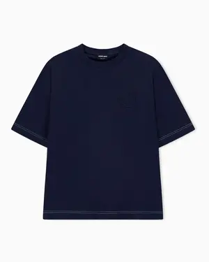 Giorgio Armani Cotton-interlock T-shirt Denim Collection - Blue