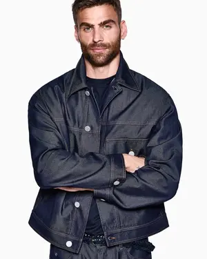Giorgio Armani Cotton And Silk Denim Blouson - Blue