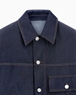 Giorgio Armani Cotton And Silk Denim Blouson - Blue