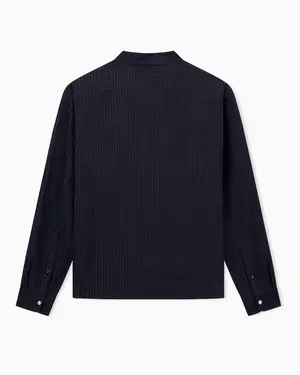 Giorgio Armani Cotton And Silk Blend Seersucker Oversized Shirt