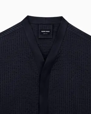 Giorgio Armani Cotton And Silk Blend Seersucker Oversized Shirt