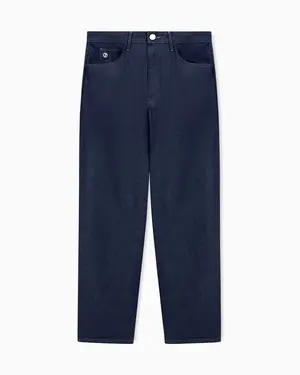 Giorgio Armani Five-pocket Cotton And Silk Denim Trousers - Blue