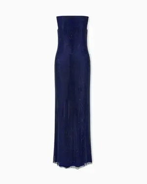 Giorgio Armani Pure Silk Rhinestone Long Dress