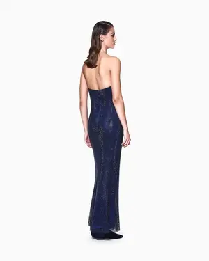 Giorgio Armani Pure Silk Rhinestone Long Dress