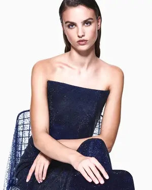 Giorgio Armani Pure Silk Rhinestone Long Dress