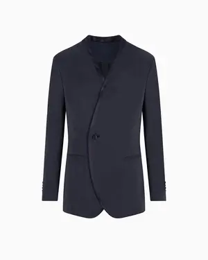 Giorgio Armani Upton Line Washed Silk And Linen Blend Tuxedo Jacket