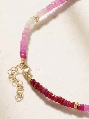 Jia Jia Arizona 14-karat Gold Ruby Necklace - Pink